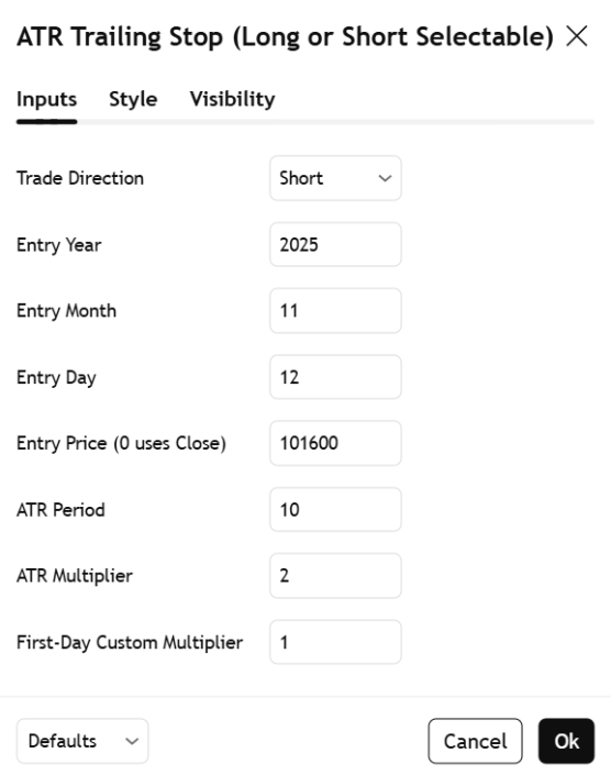 PINE SCRIPT CODE UPDATED ATR TRAILING STOP-LOSS (LONG/SHORT) – Tech Charts